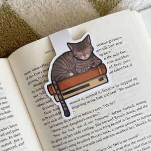 Bookish Cat Magnetic Bookmark | Cat, Book Stack, Bookish Gift, Bookworm ...