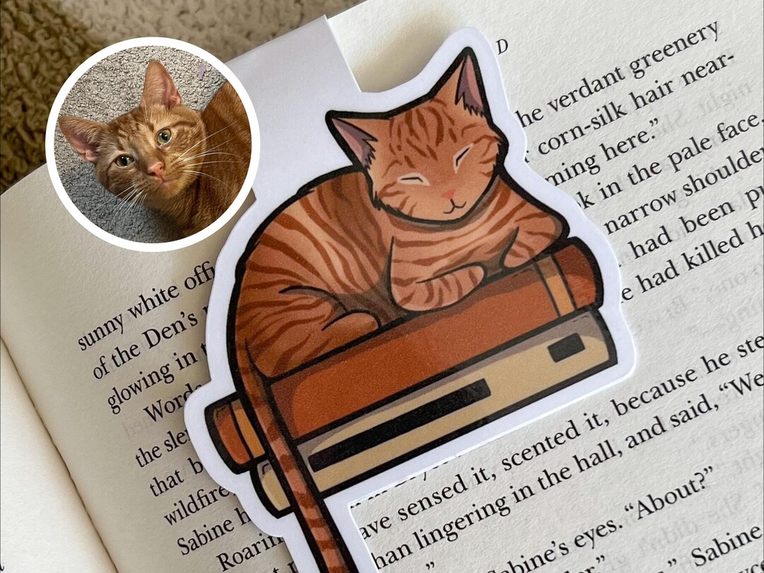 CUSTOM Cat Magnetic Bookmark | Cat, Book Stack, Bookish Gift, Bookworm ...