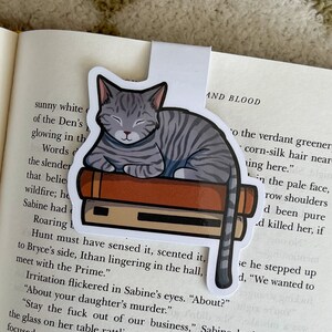 Bookish Cat Magnetic Bookmark | Cat, Book Stack, Bookish Gift, Bookworm ...