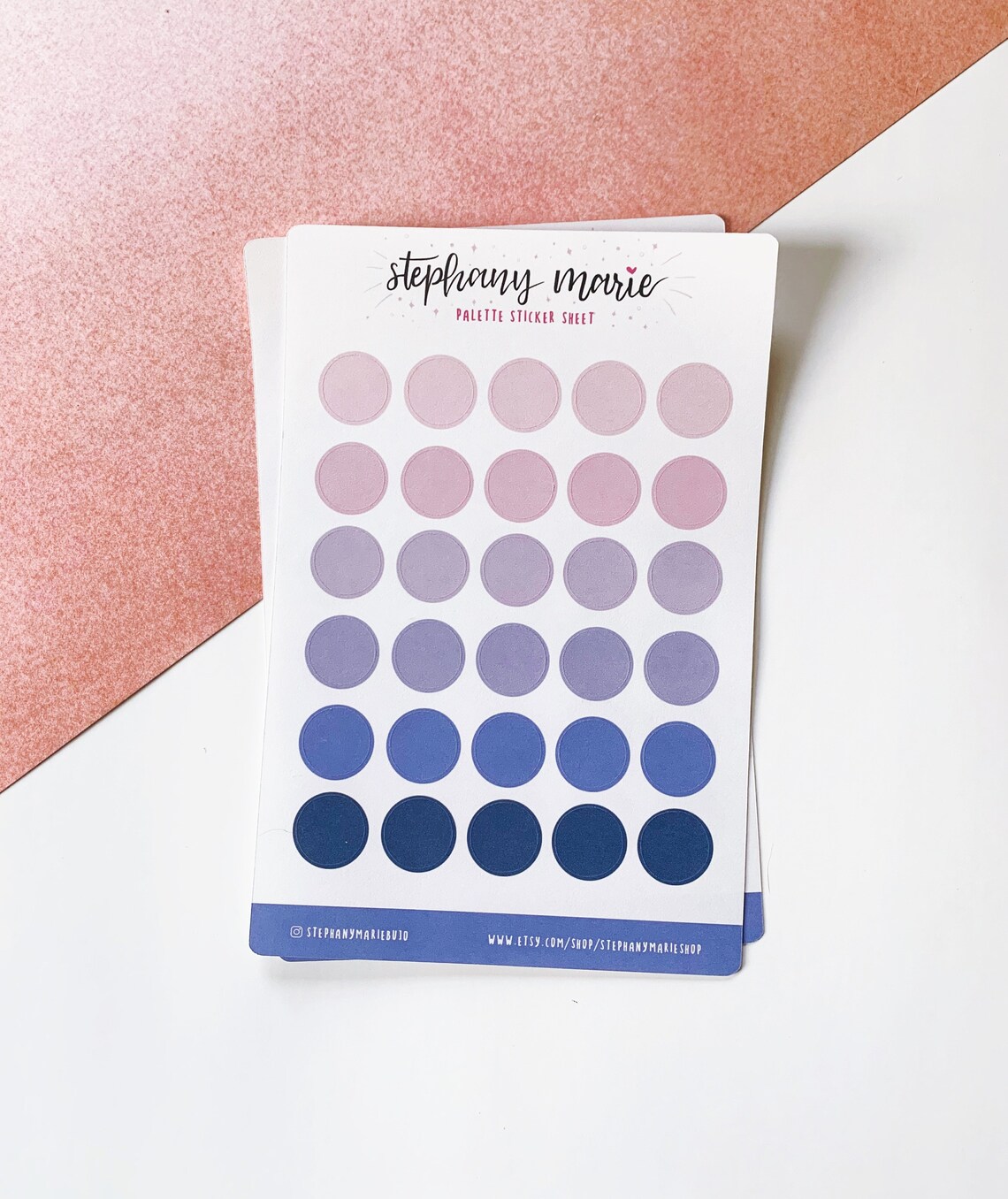 Palette Sticker Sheet Dot Sticker Sheet Pink Color Palette - Etsy