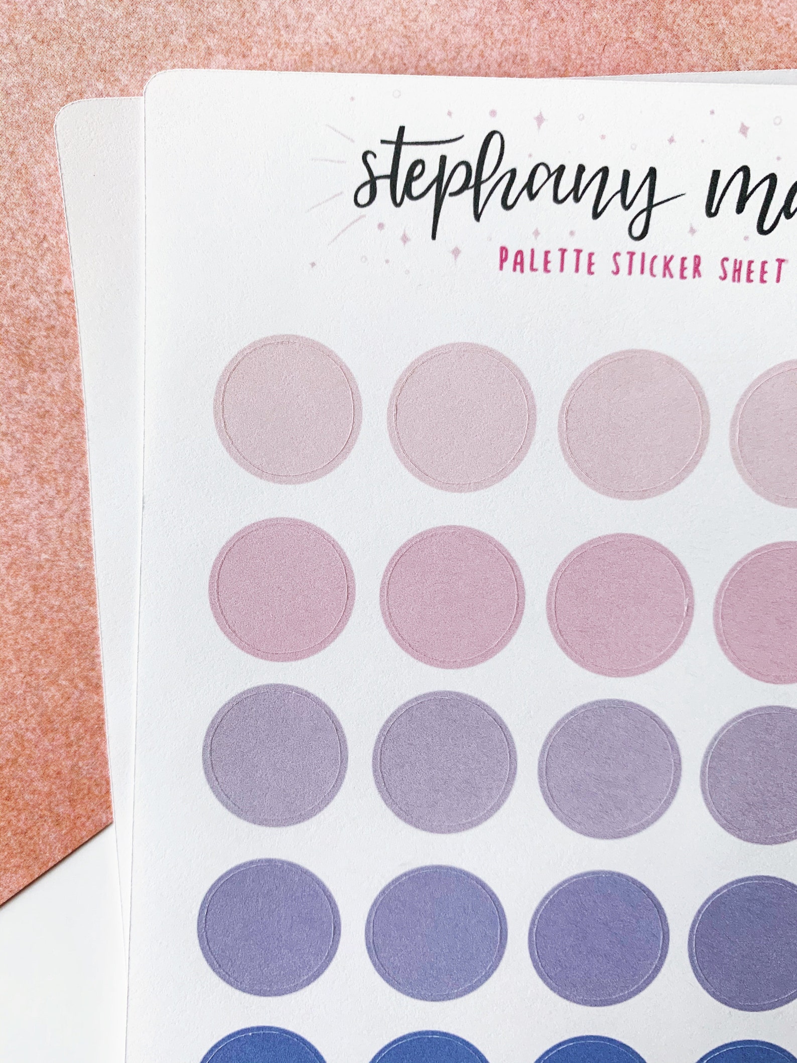 Palette Sticker Sheet Dot Sticker Sheet Pink Color Palette - Etsy