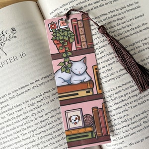 Bookshelf Cat Bookmark | Cute Stationary, Handmade, Book Stack, Bookish ...