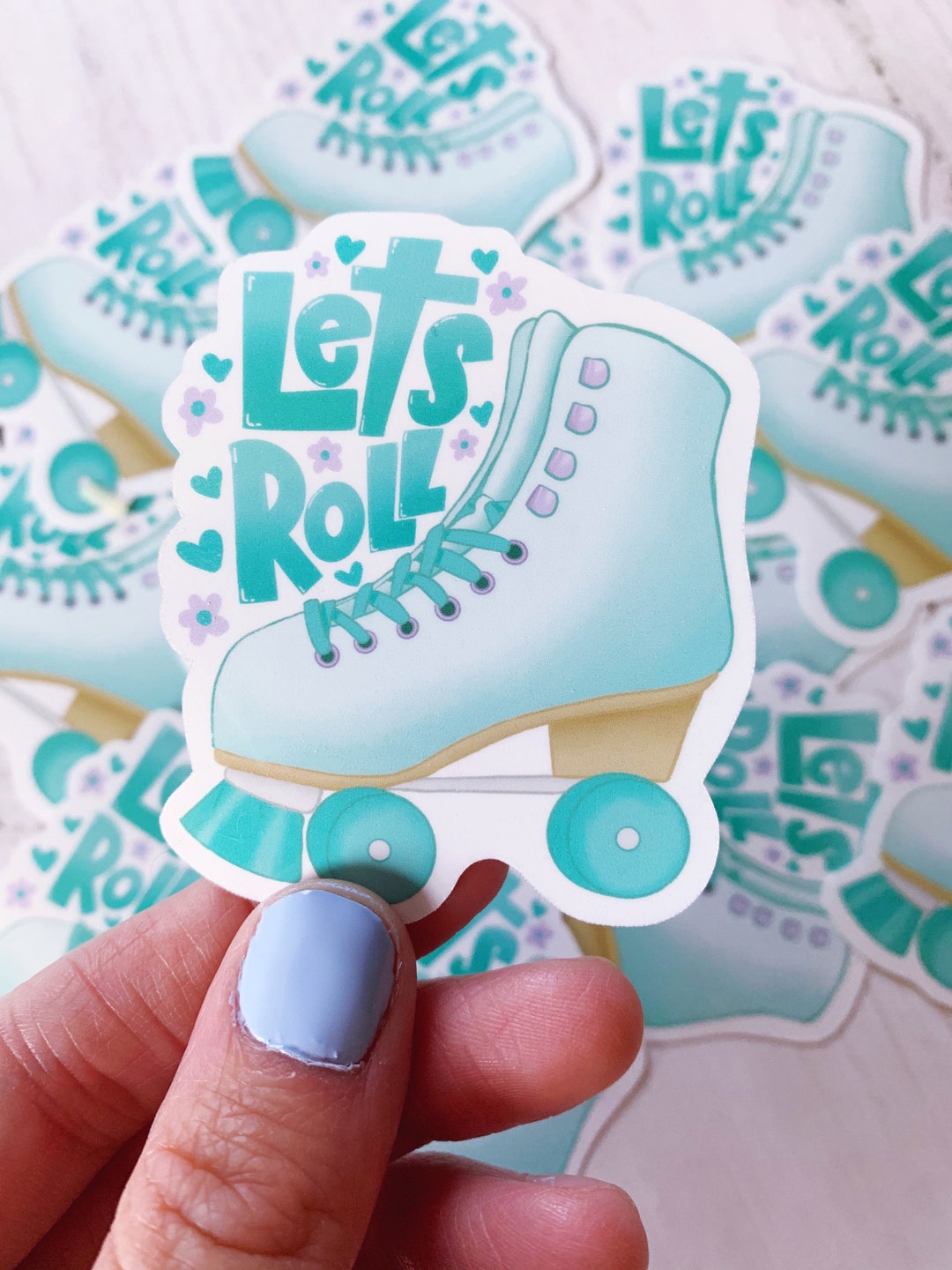 Lets Roll Rollerskating Vinyl Sticker MacBook Decal, Laptop Sticker ...