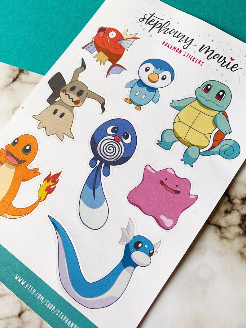 Pokemon Sticker Sheet Bullet Journal Stickers Planner - Etsy