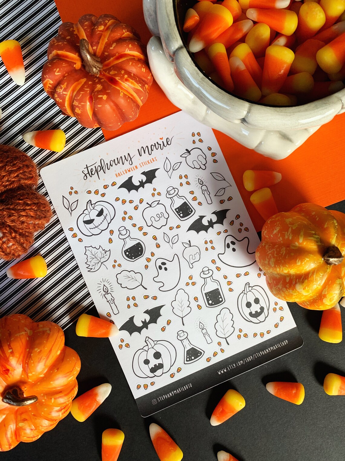 Halloween Sticker Sheet Fall Autumn Pumpkins Bullet - Etsy