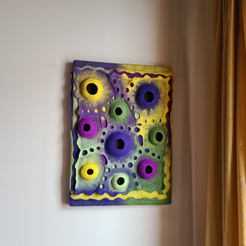 Wall Art, Wall Hanging, Wool Painting, Felt Wall Picture, Fiber Art ...
