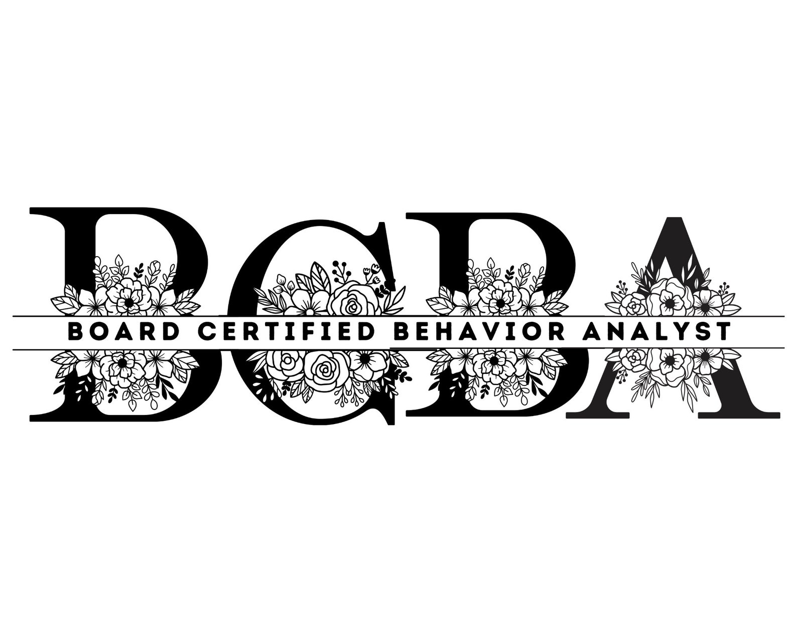 BCBA Floral Design SVG/PNG for T-shirts, Prints, Cricut/cutting ...