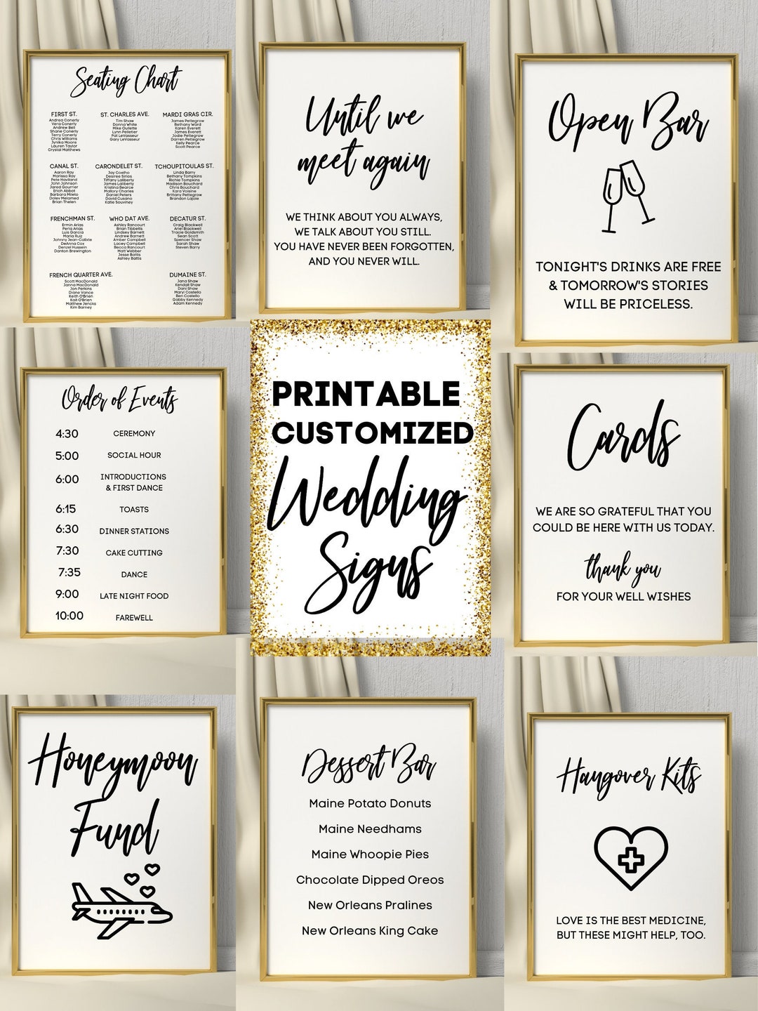 BUNDLE! Customized Wedding Signs Printable PNG Files - Etsy