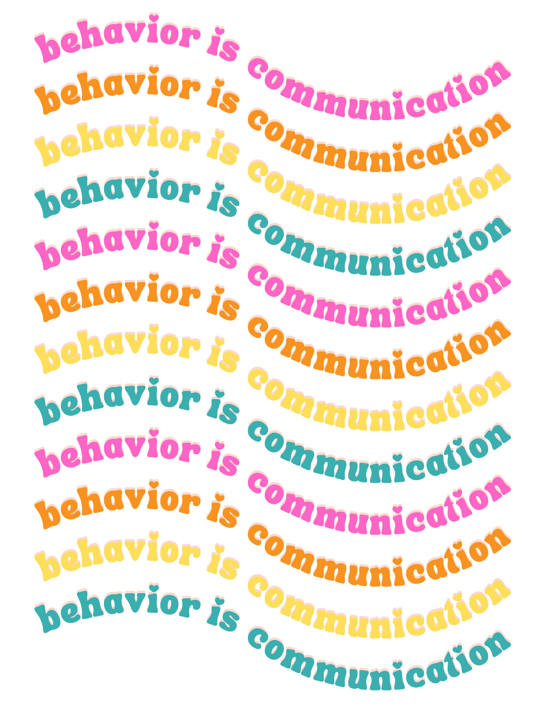 Behavior is Communication Wavy SVG/PNG for Cricut/cutting Machines for ...