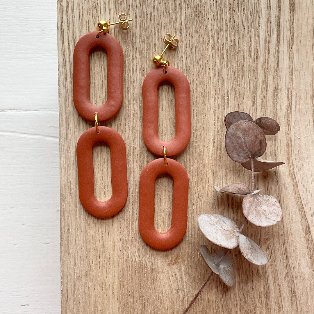 Terra Cotta Stacked Hoops - Etsy