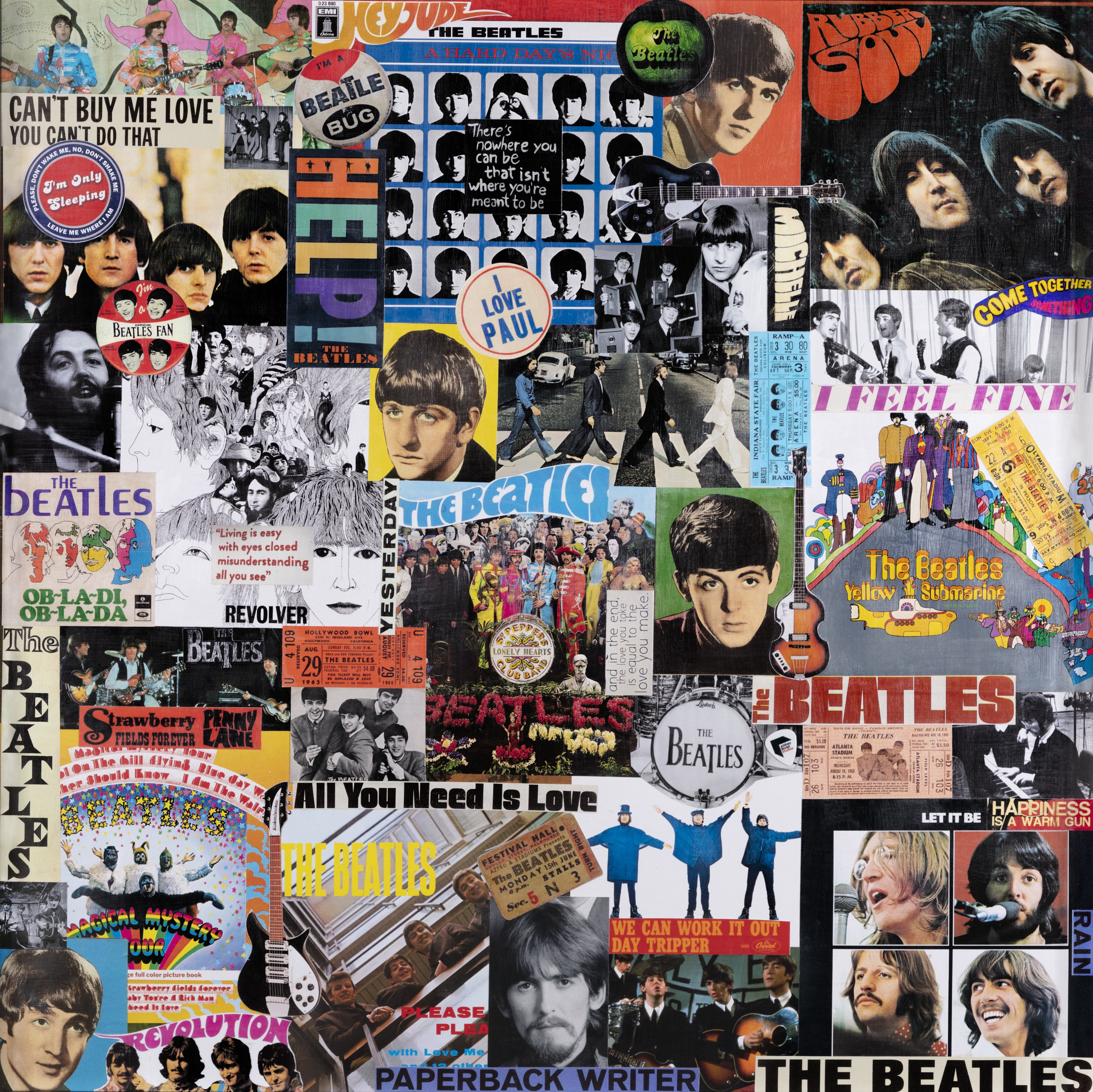 Beatles Collage on Canvas - Etsy Israel