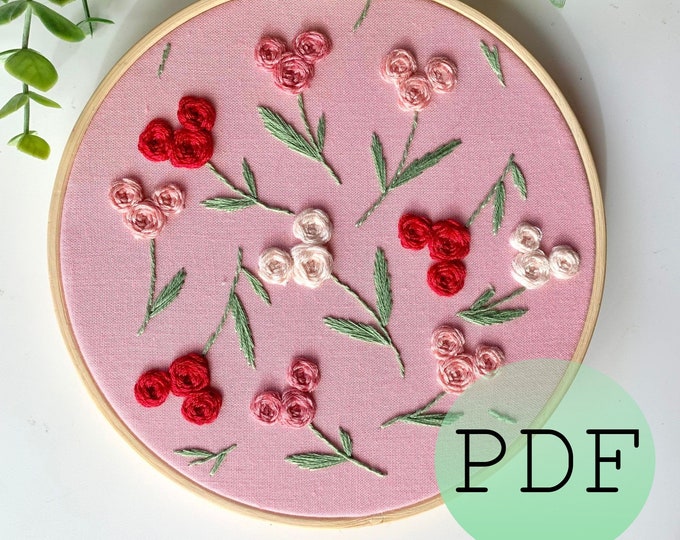 PDF PATTERN Rose Garden Embroidery - Etsy