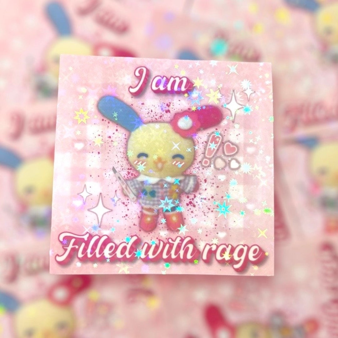 I Am Filled With Rage Usahana 2.5-inch Holo Vinyl Stickers - Etsy