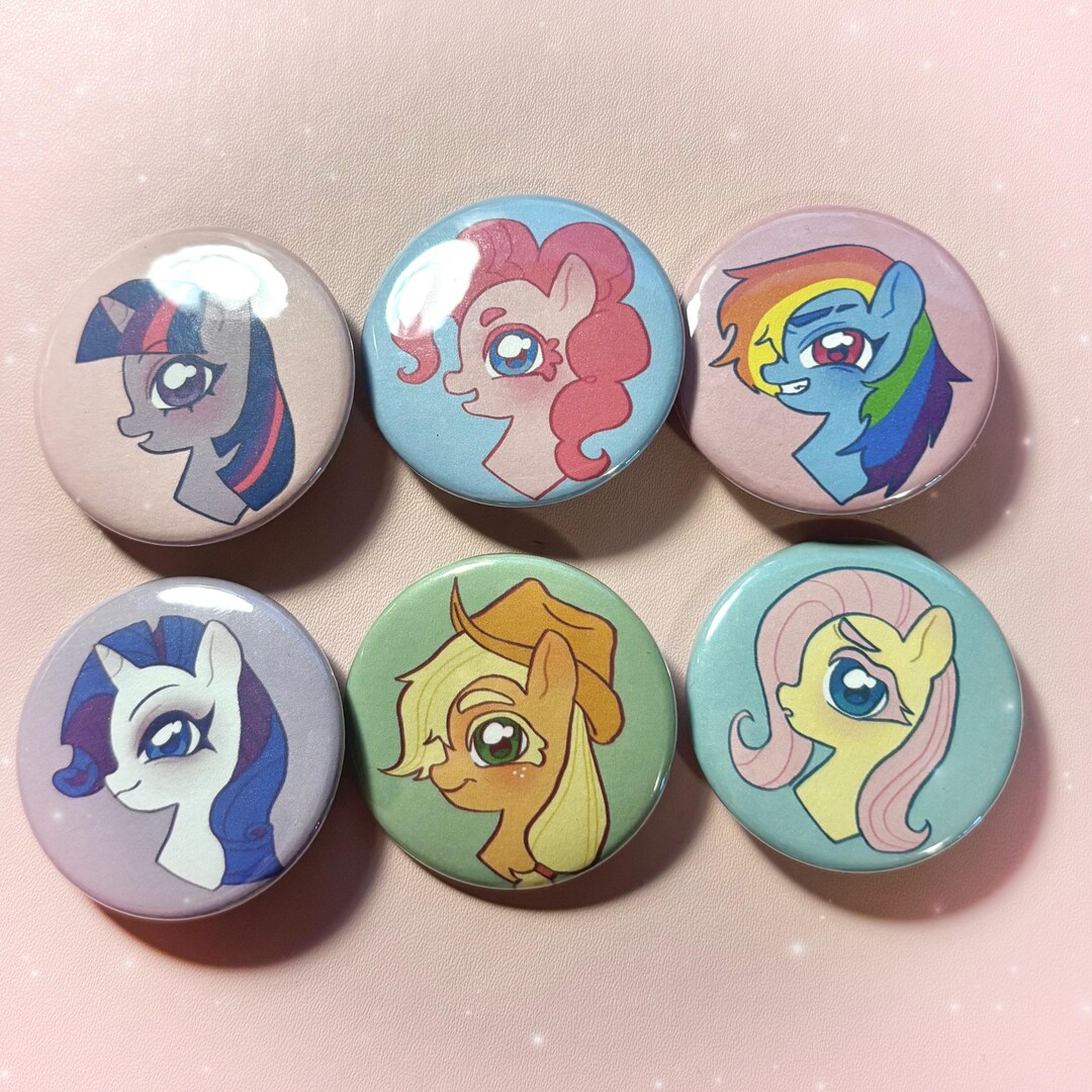 My Little Pony Mane Six 1.5-inch Button Pins! - Etsy