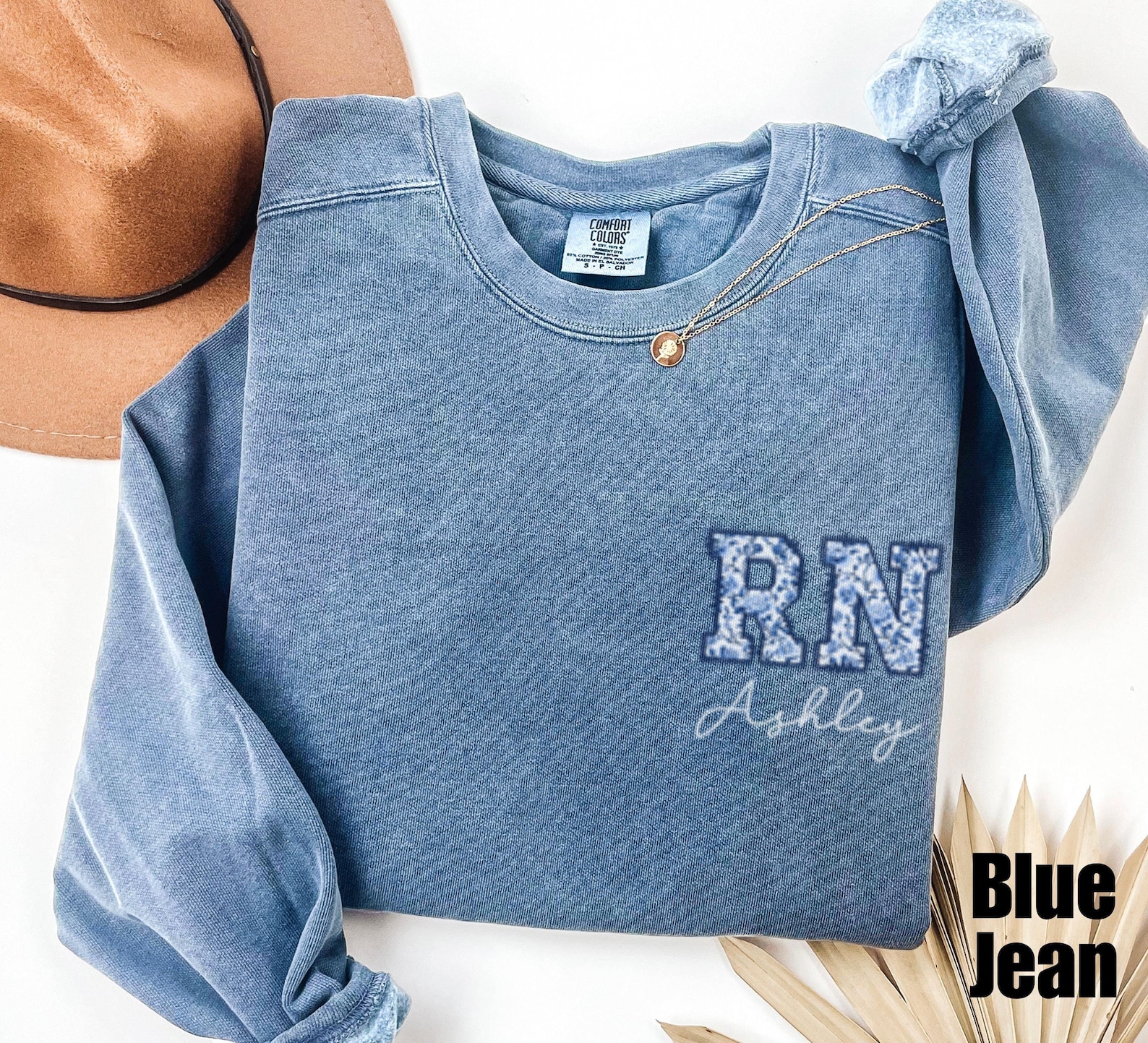 Custom Nurse Comfort Colors® Sweatshirt, RN Sweatshirt, Registered ...
