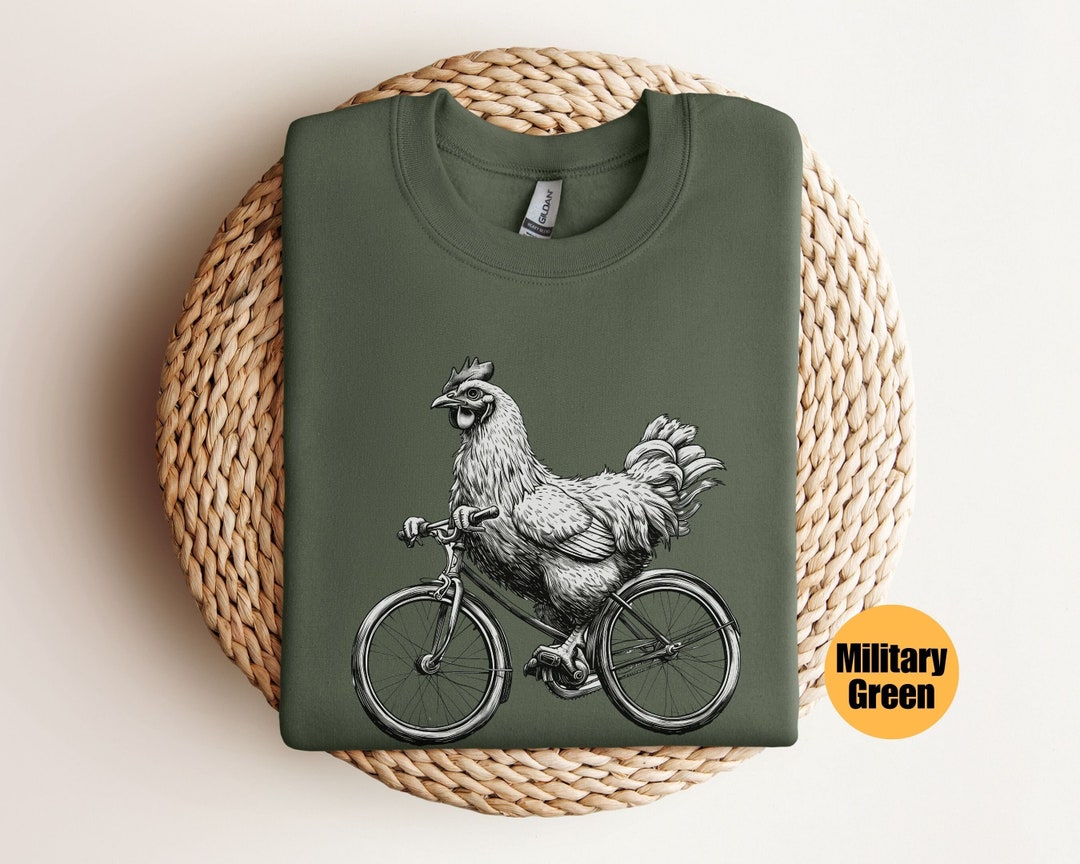 Chicken Riding Bike Sweatshirt | Homestead Gift | Chicken Gift | Funny ...