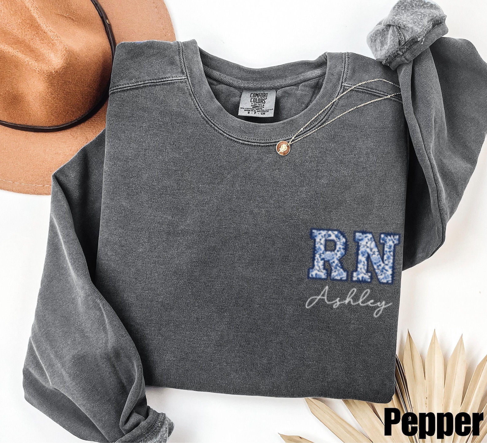 Custom Nurse Comfort Colors® Sweatshirt, RN Sweatshirt, Registered ...