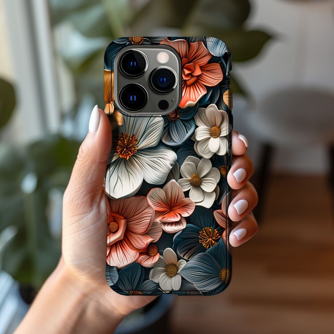 Flowers Phone Case | Botanical Phone Case | 3D Phone Case | iPhone 15 ...
