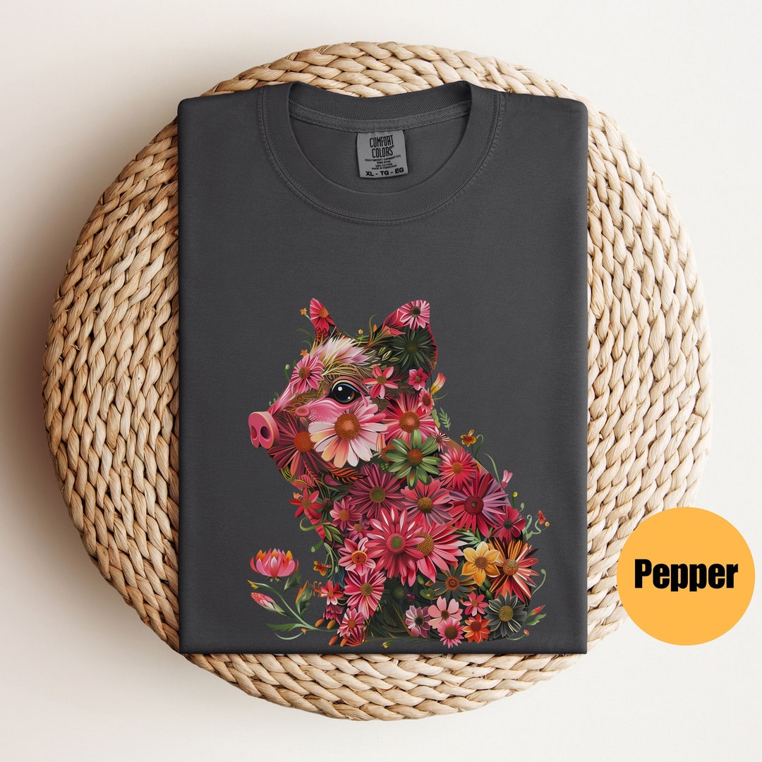 Floral Pig Shirt | Gift for Her | Pig Mom Gift | Farm Animals Shirt ...