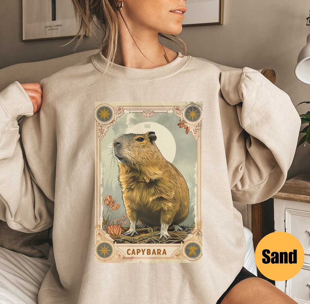 Capybara Tarot Card Sweatshirt Graphic Capybara Crewneck Funny Capybara ...