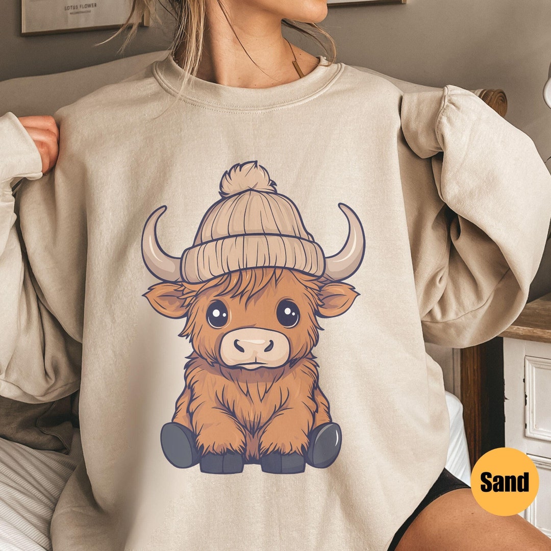 Highland Cow Sweatshirt | Highland Cow Crewneck | Cute Cow Hoodie ...