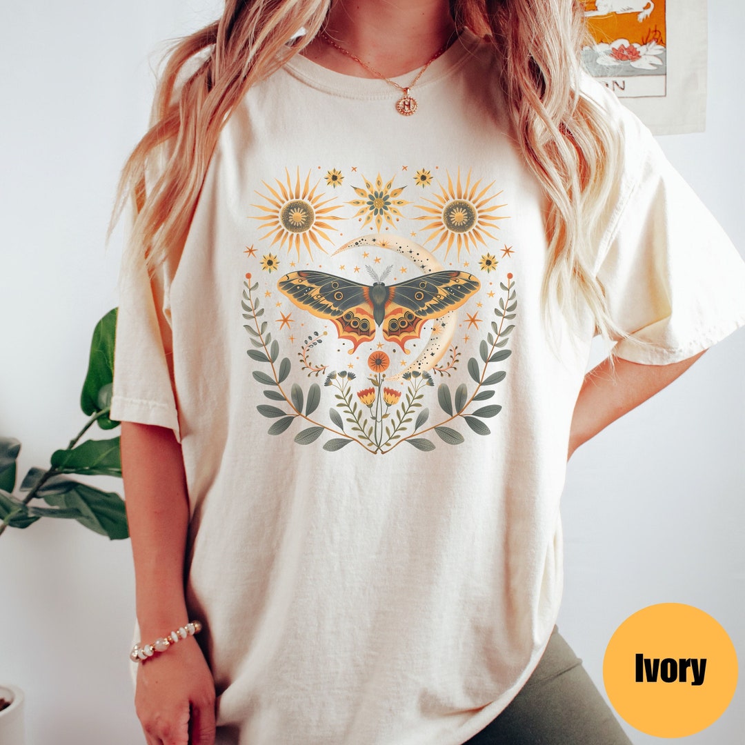 Celestial Lunar Moth Comfort Colors® Shirt | Vintage Moth Shirt ...