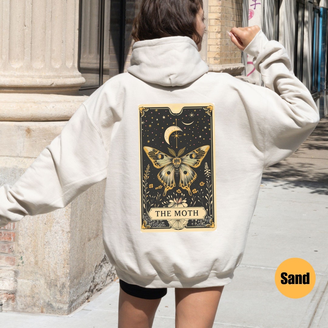 Tarot Card Luna Moth Hoodie Luna Moth Clothing Moon Phases Mystic Moon ...