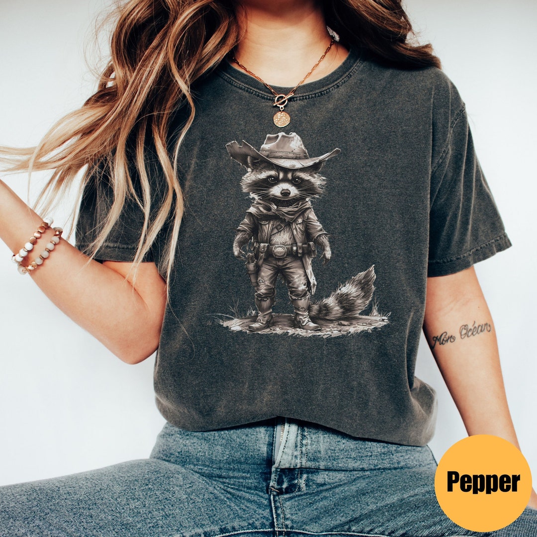 Vintage Cowboy Racoon Comfort Colors® Shirt | Funny Western Trash Panda ...