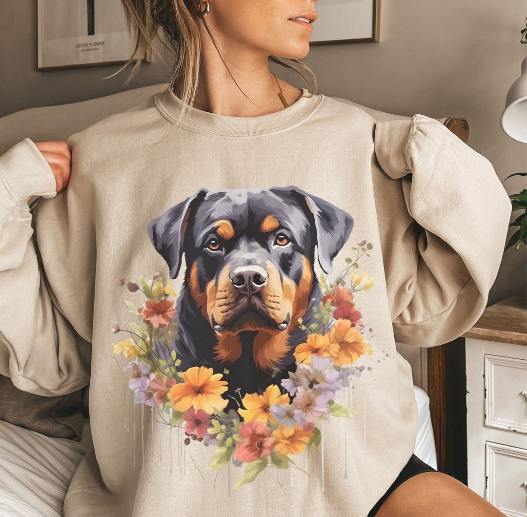 Floral Rottweiler Sweatshirt | Rottie Mama Shirt | Rottweiler Dog Gift ...