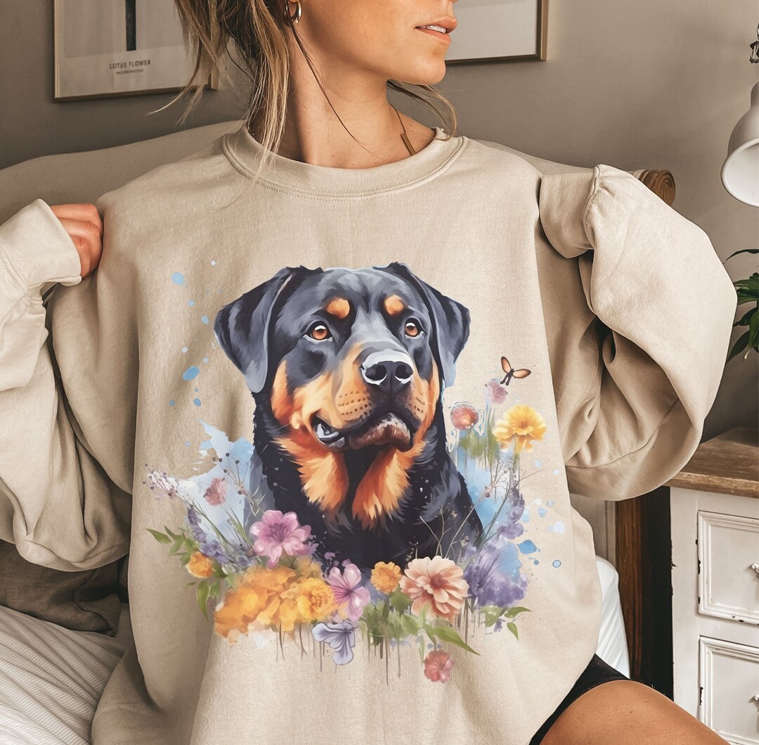 Floral Rottweiler Sweatshirt | Rottie Mama Shirt | Rottweiler Dog Gift ...