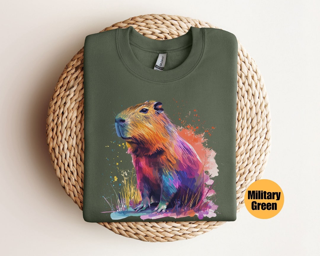 Capybara Sweatshirt | Cute Capybara Sweatshirt | Colorful Capybara ...
