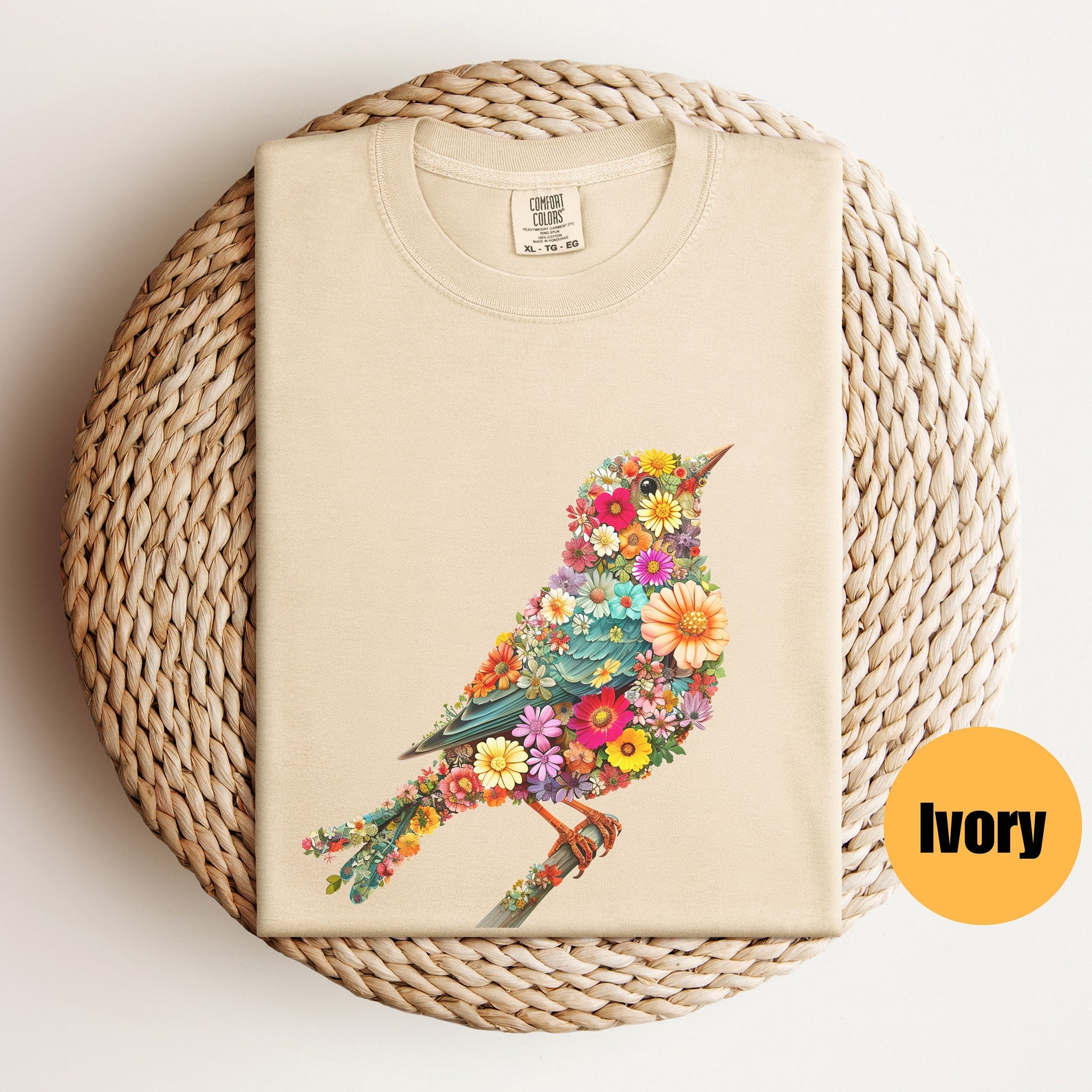 Floral Bird Shirt | Bird Lover Gift | Nature Floral T-shirt ...