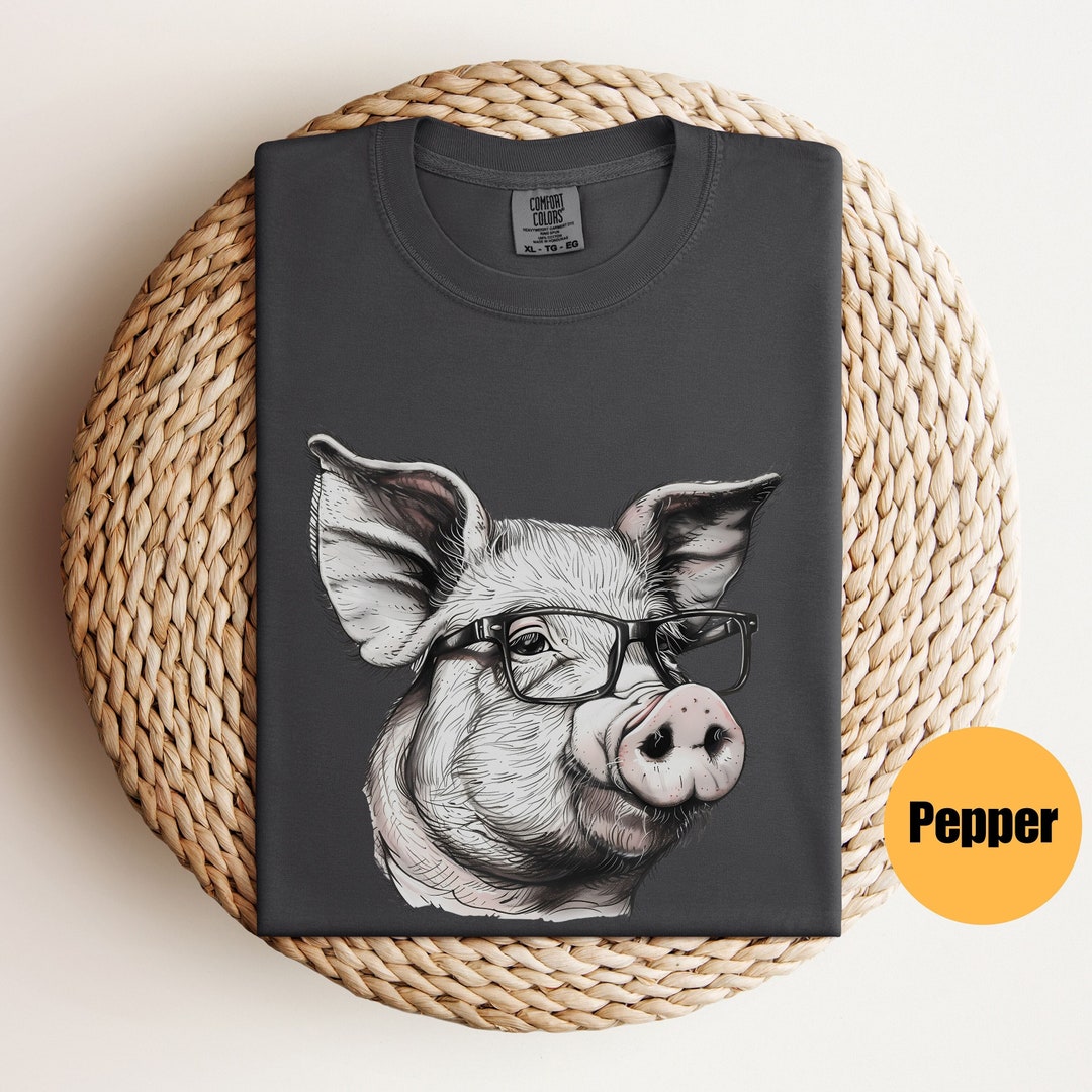 Pig Wearing Glasses Shirt | Gift for Her | Pig Mom Gift | Farm Animals ...