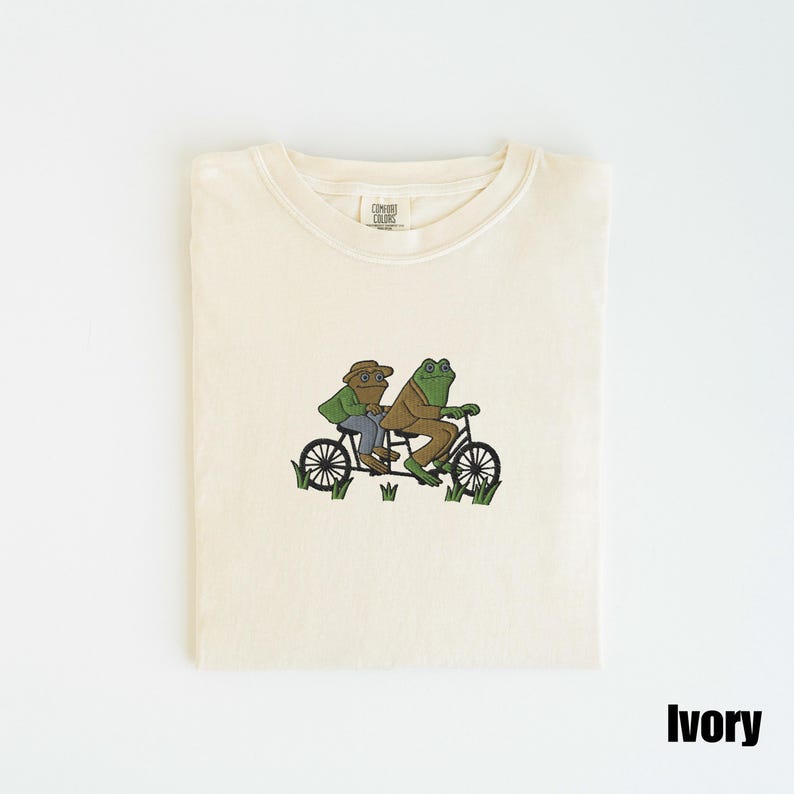 Frog and Toad Embroidered Comfort Colors® T-shirt, Wholesome Bookish ...