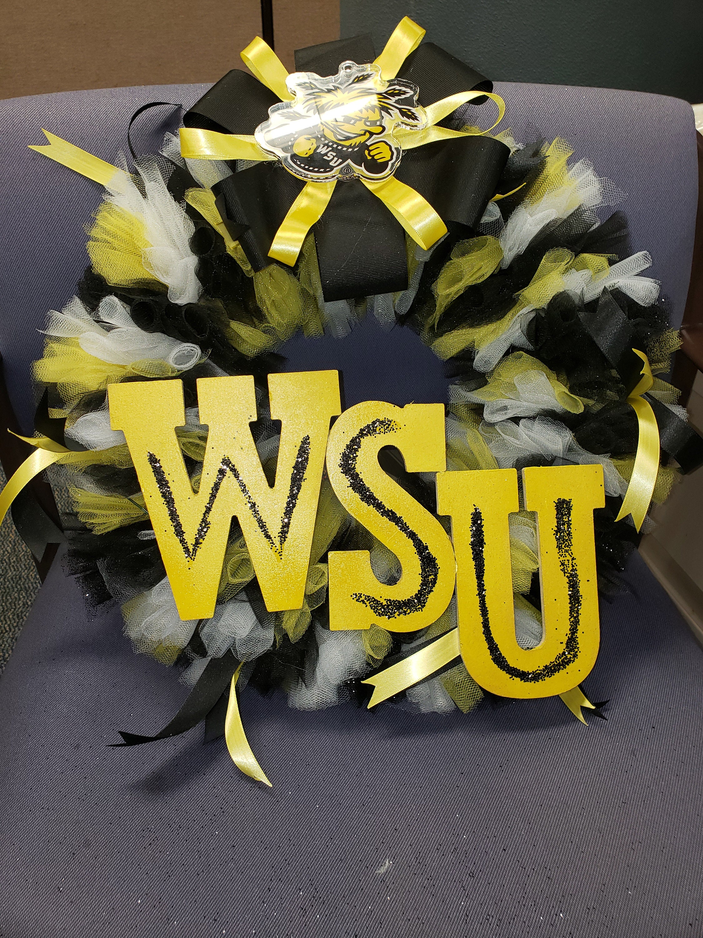 Wichita State University Full Tulle Wreath - Etsy