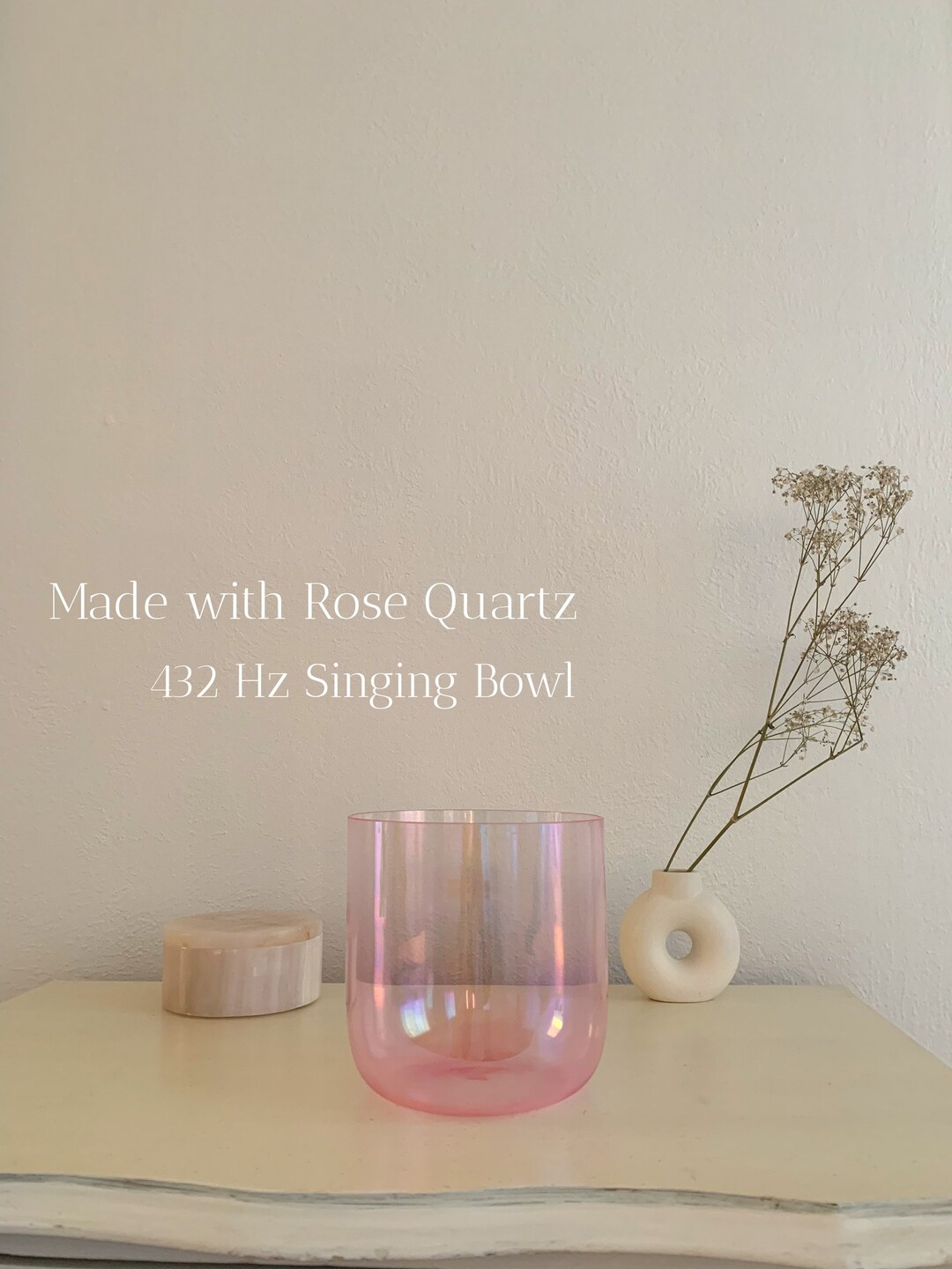 Rose Quartz Singing Bowl F Note Heart Chakra Bowl Pink - Etsy