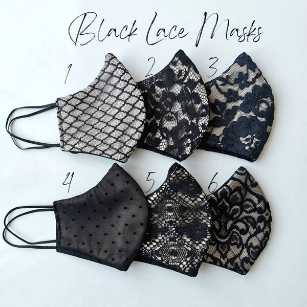 Black Lace Mask - Etsy