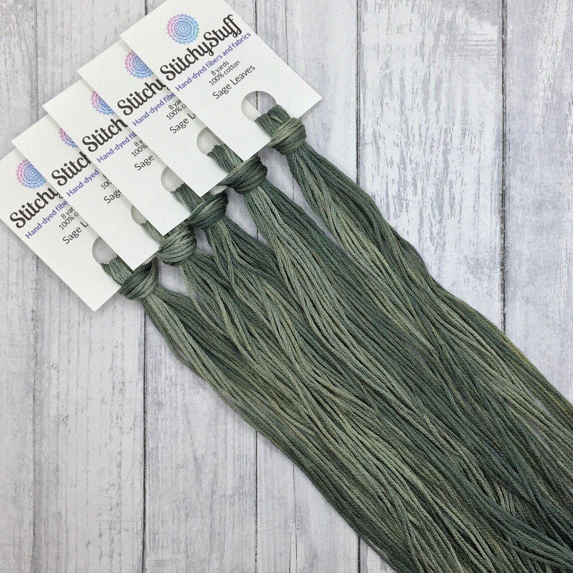 Sage Leaves Hand-dyed DMC Cotton Floss Variegated Thread - Etsy