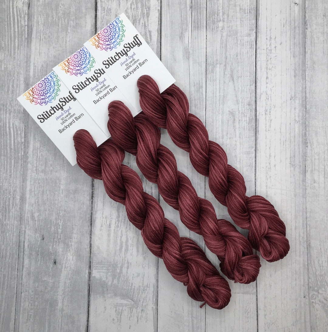 Backyard Barn - Hand-dyed DMC Cotton Floss Variegated Thread 50 Yard ...