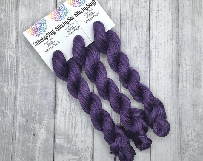 Vintage Purple - Hand-dyed DMC Cotton Floss Variegated Thread 50 Yard ...
