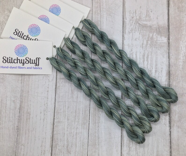 Sage Leaves hand-dyed DMC cotton floss variegated thread | Etsy