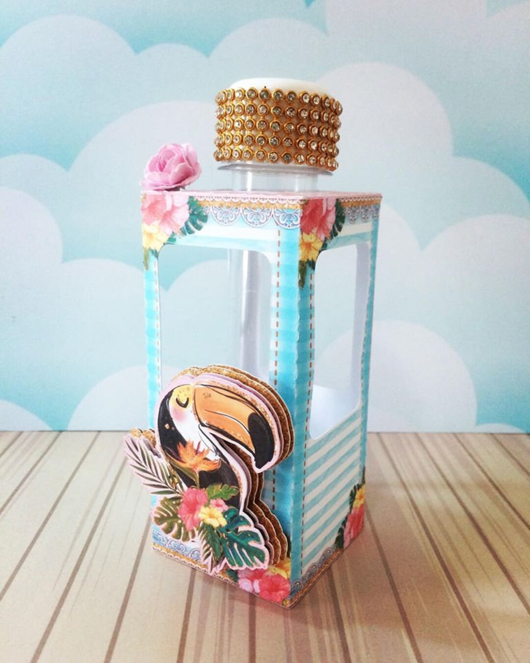 Flamingo Theme Party Favor Box With Acrylic Tube. Flamingo Theme Treat ...