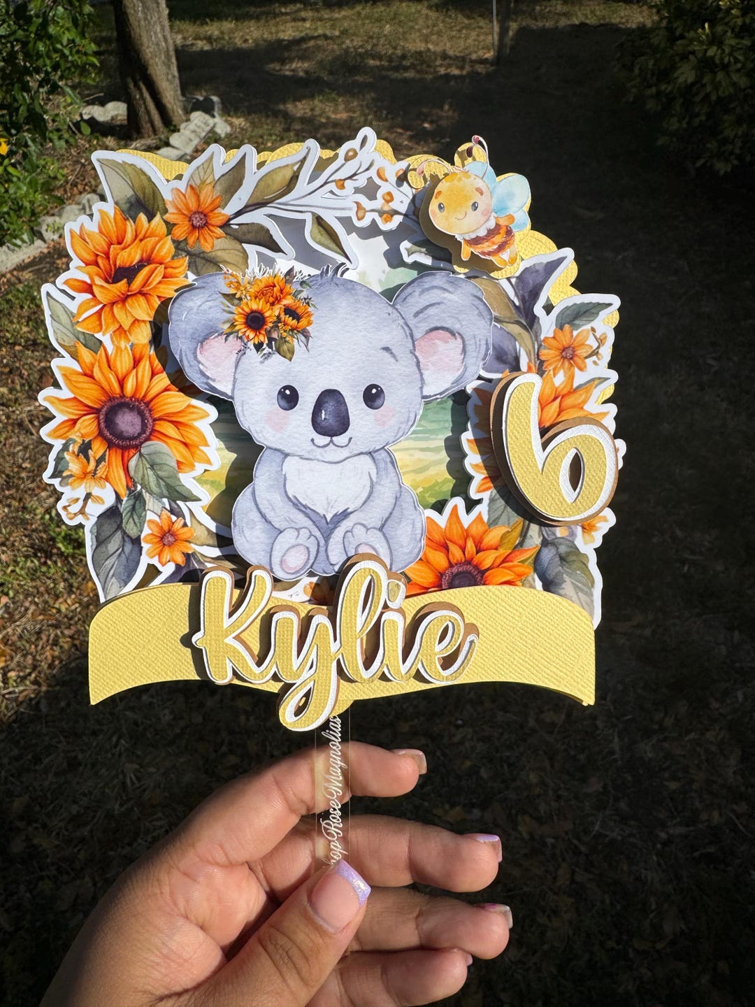 Koala Cake Topper, Tropical Cake Topper, Koala Tropical Party, Koala ...