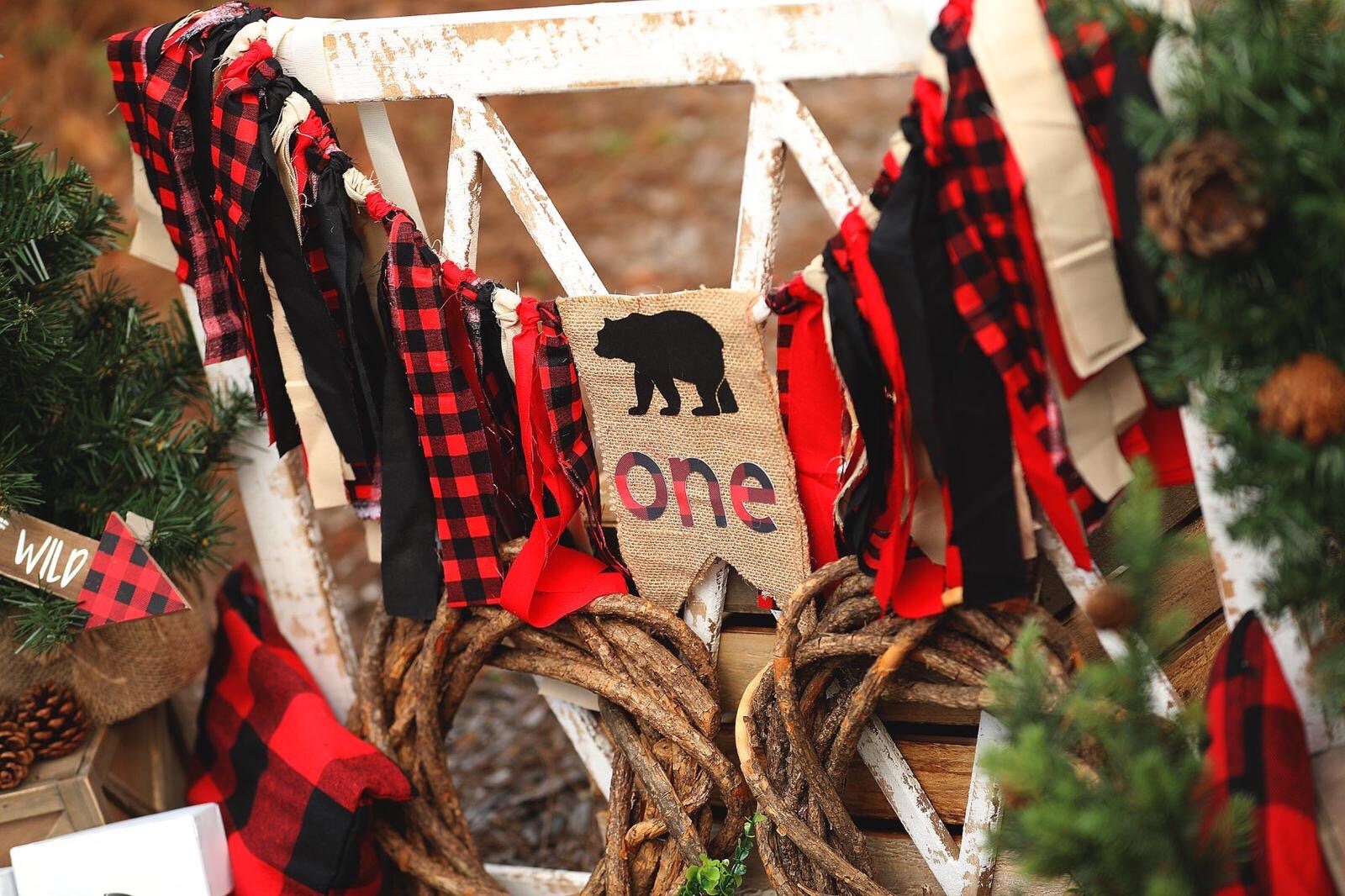 Buffalo Plaid Lumberjack Flannel 1st Birthday Banner | Etsy