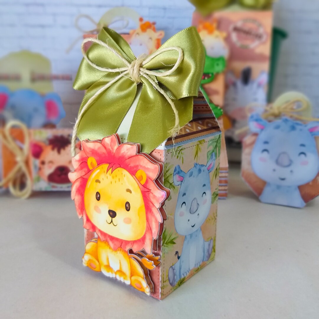 Safari Party Favor Milk Box, Custom Safari Party Decor. Jungle Themed ...