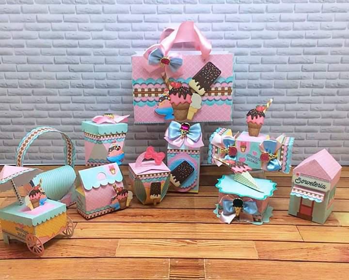 Ice Cream Theme Carton Party Favor Box. Ice Cream Theme Treat - Etsy