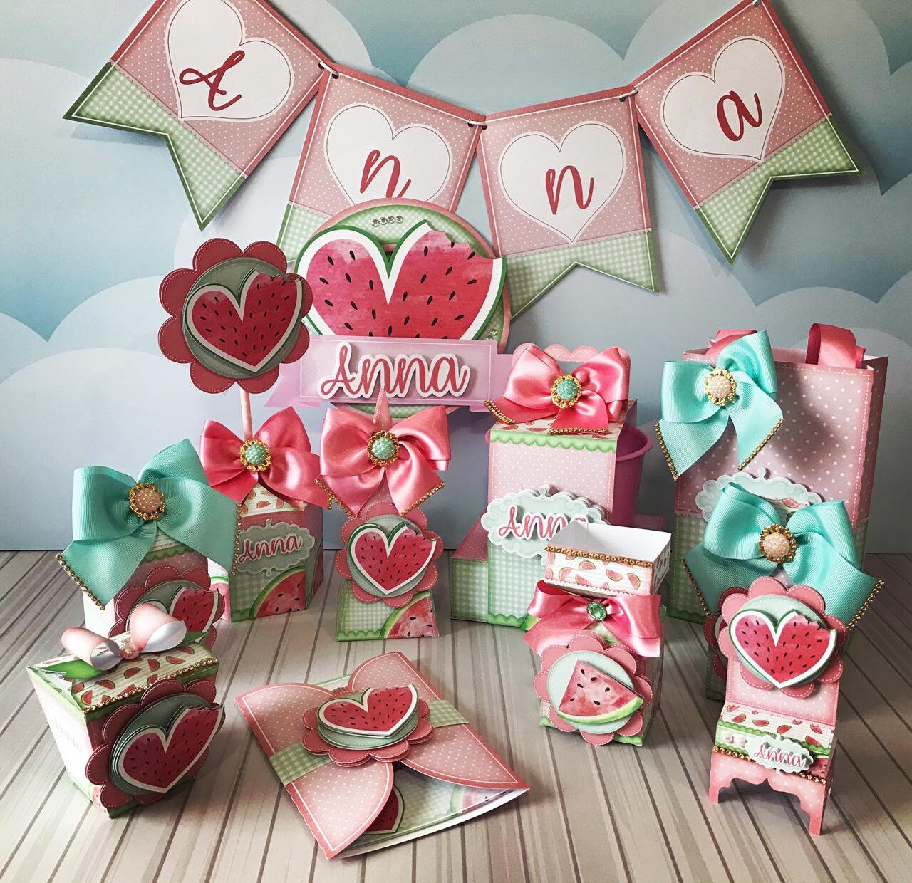 Watermelon favor box one in a melon melon Cone Box | Etsy