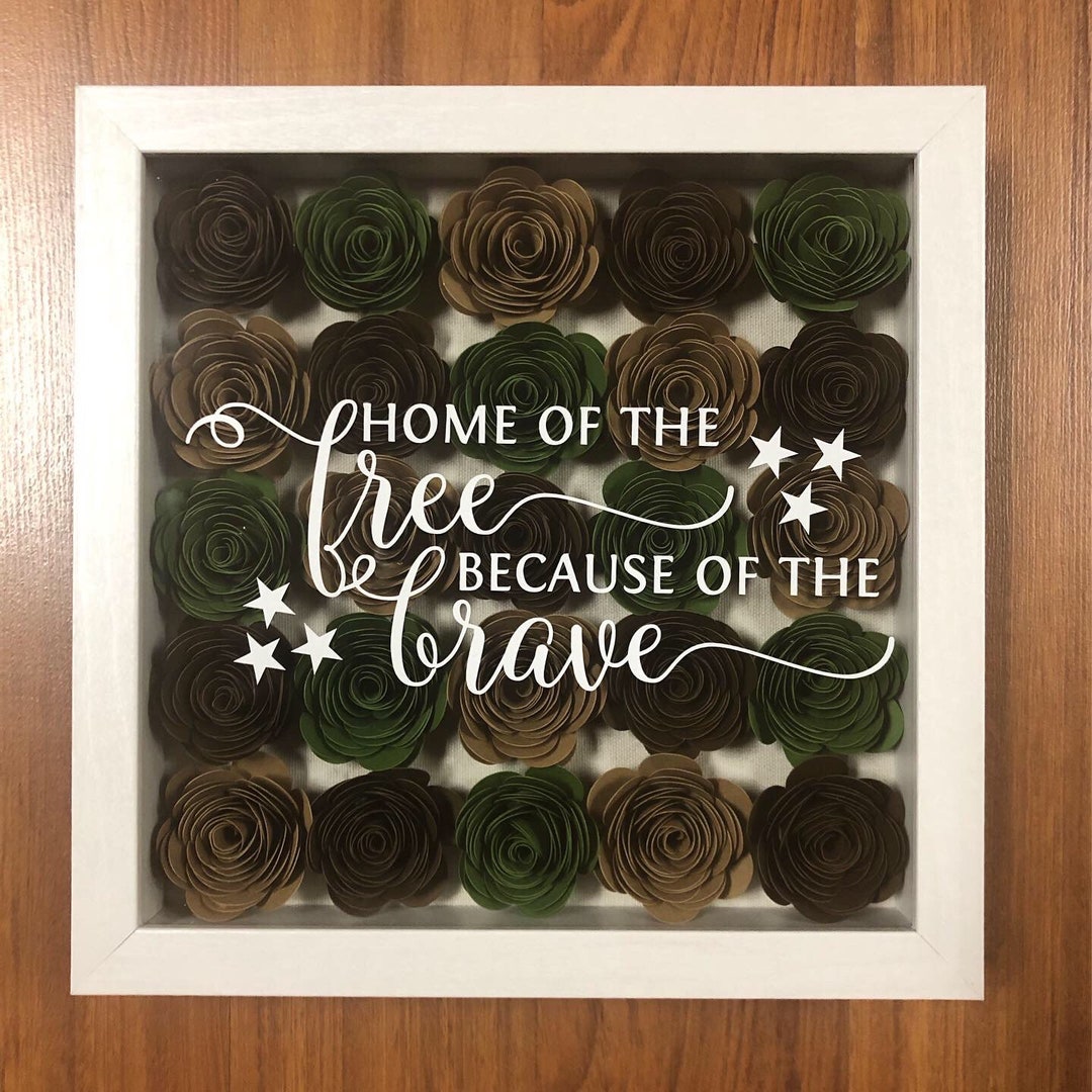 Home of the Free Because of the Brave Shadow Box. Patriotic Shadowbox ...