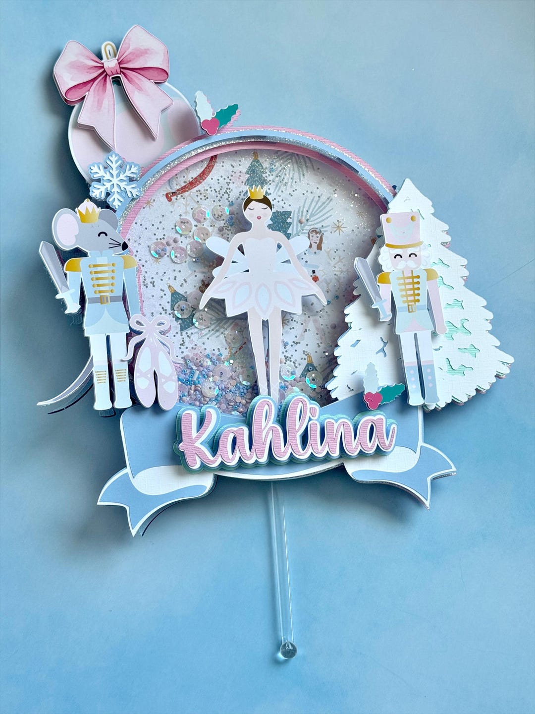 Pastel Nutcracker Birthday Cake Topper Ballerina Shaker Topper Ballet Cake Topper Party ...