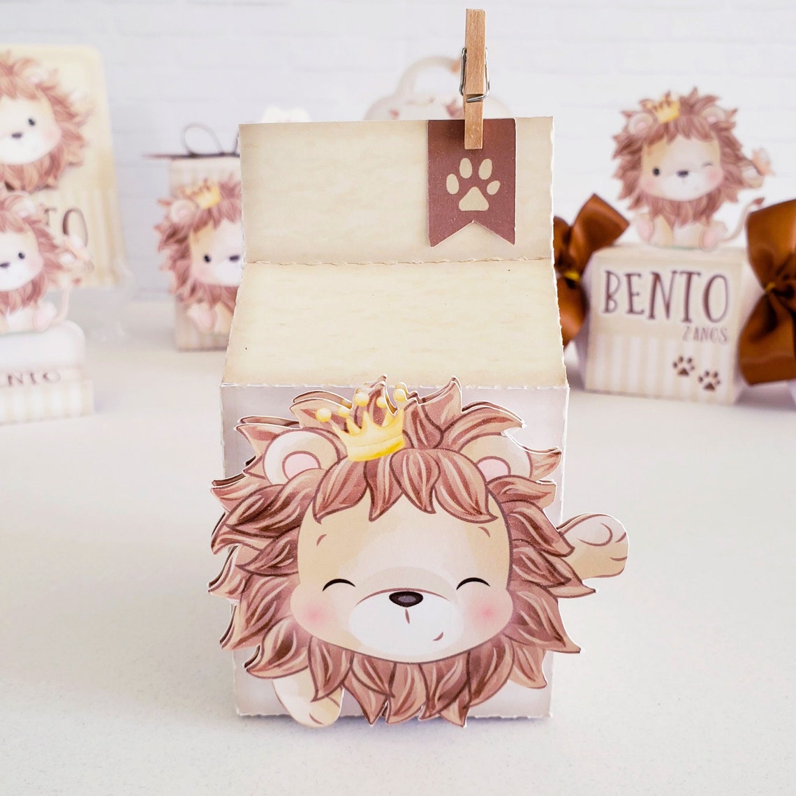 Lion Party Favor Box Custom Lion Party Decor. Lion Themed - Etsy
